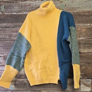 Sweaters | Colorblock Turtleneck Womens Sweater Size 1x New | Poshmark